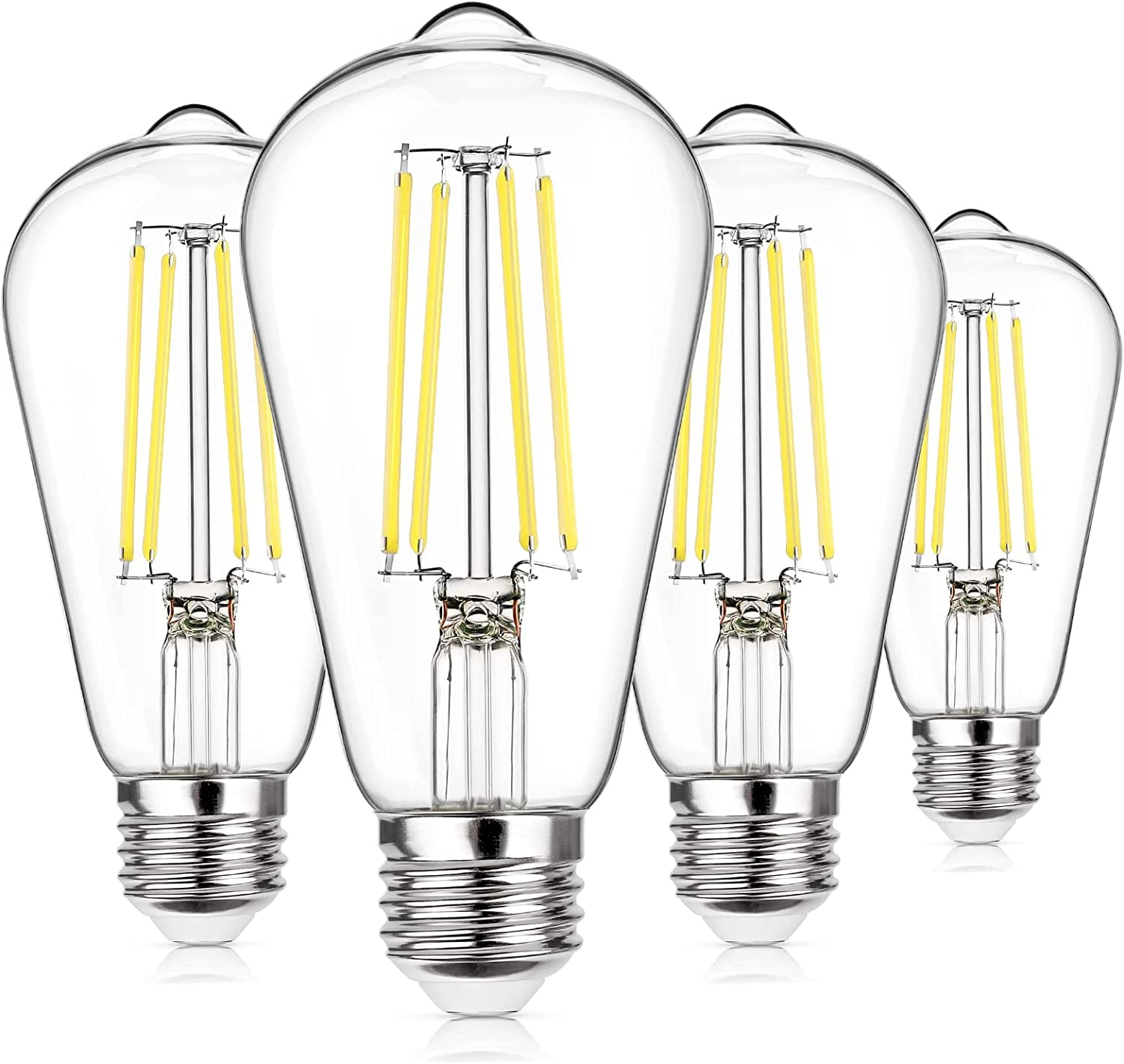 JUNCHI-Vintage LED Edison Bulb Dimmable 60W Equivalent 850 Lumens, 6W ...