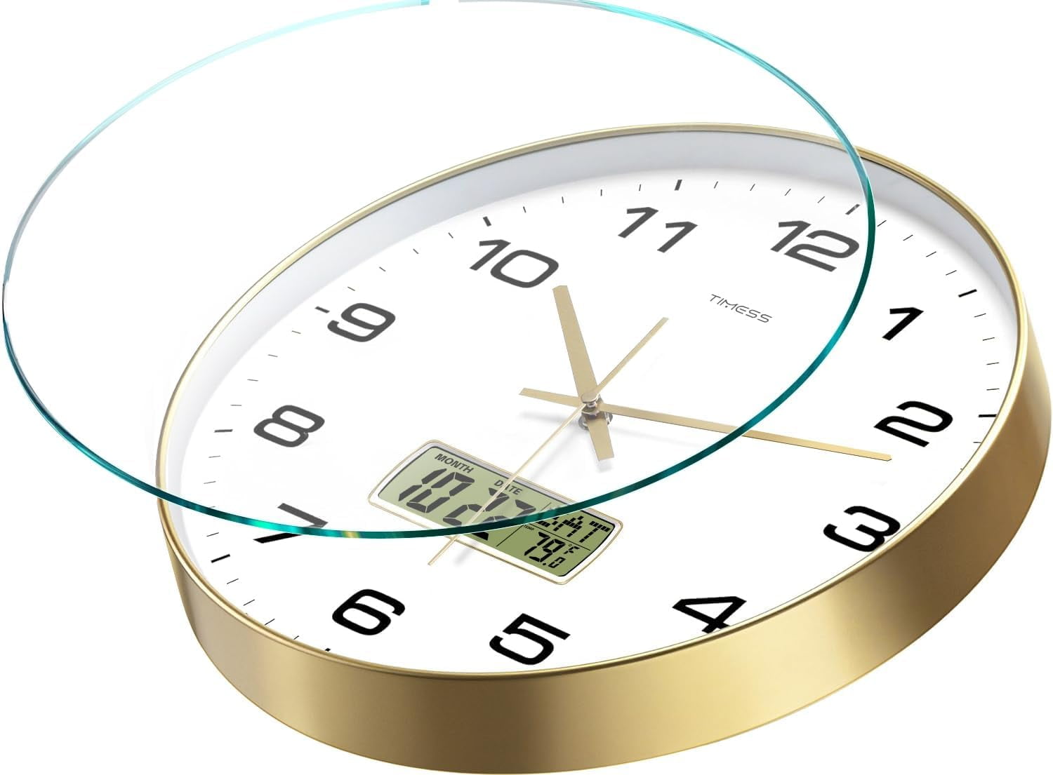 JUNCHI-Wall Clock, 10" Dial Non-Ticking Silent Battery Operated Analog ...