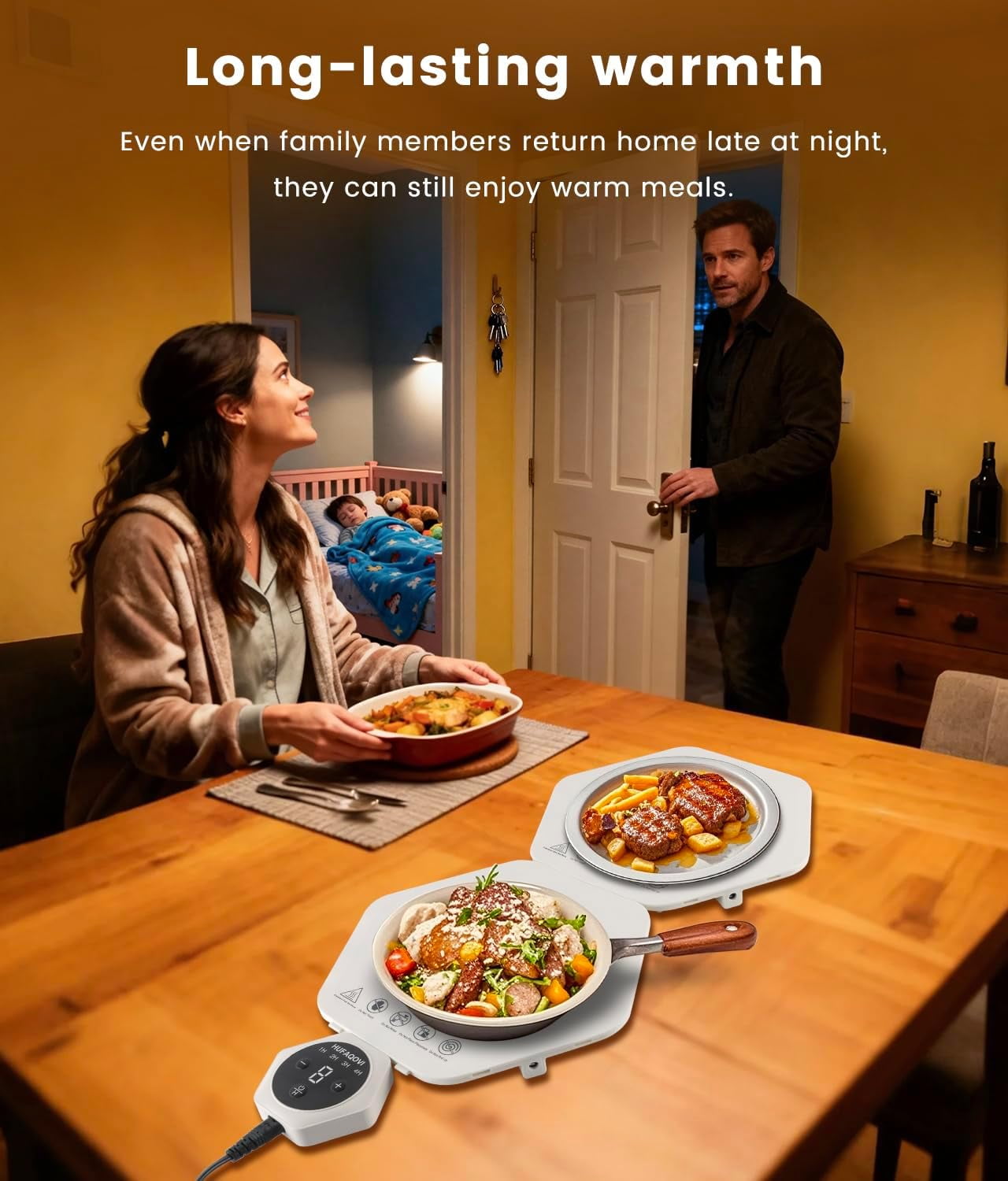 JUNCHI-Warming Mat for Food, Silicone Hexagonal Design Electric Warming ...