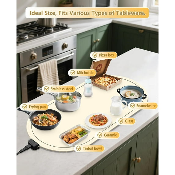 JUNCHI-Warming Mat for Food,Temperature Adjustable Food Warmers for ...