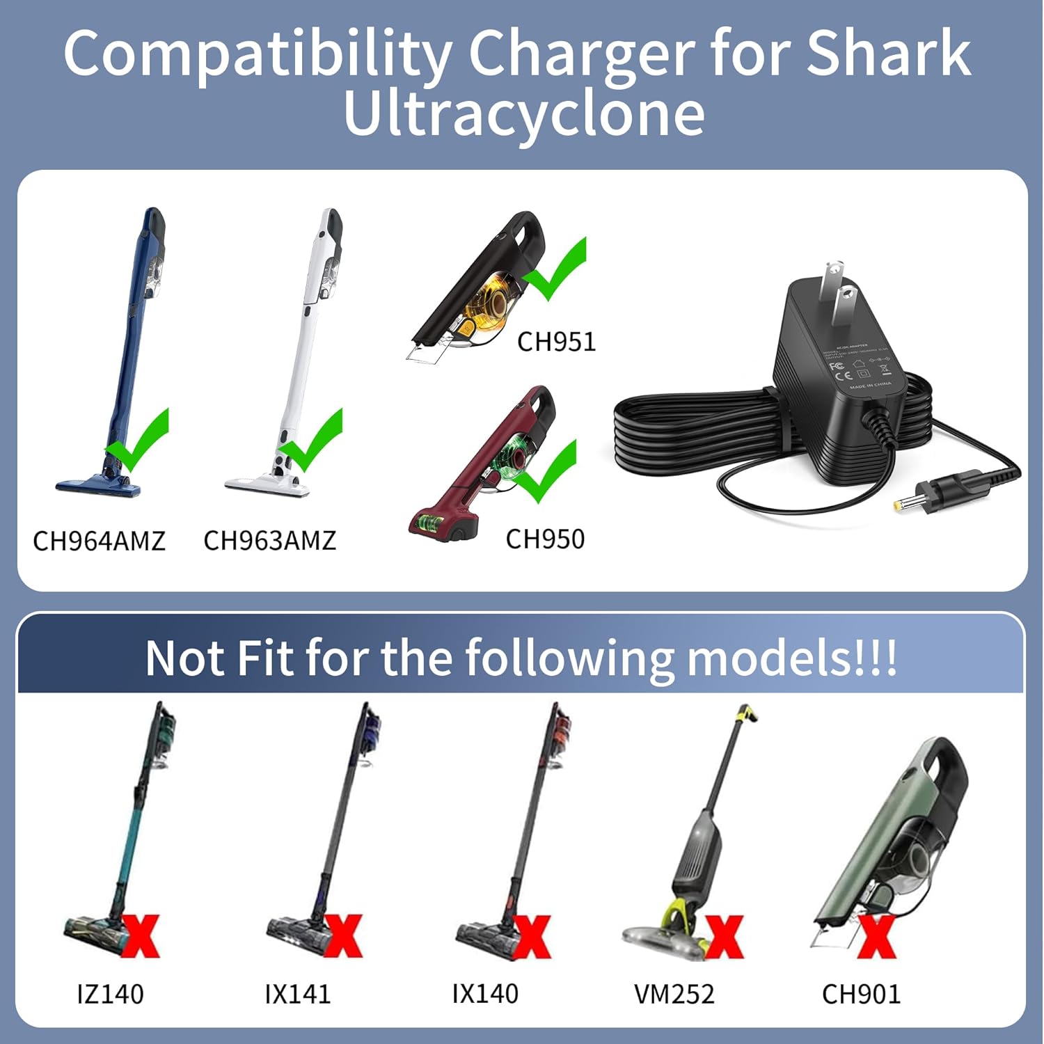 JUNCHI-for Shark Charger CH951 CH951C CH950 CH950C CH955 CH963AMZ ...