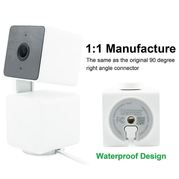JUNCHI-for WYZE Cam Pan V3 Power Cord 90 Degree L-Shape Connector Micro USB Right Angle ...