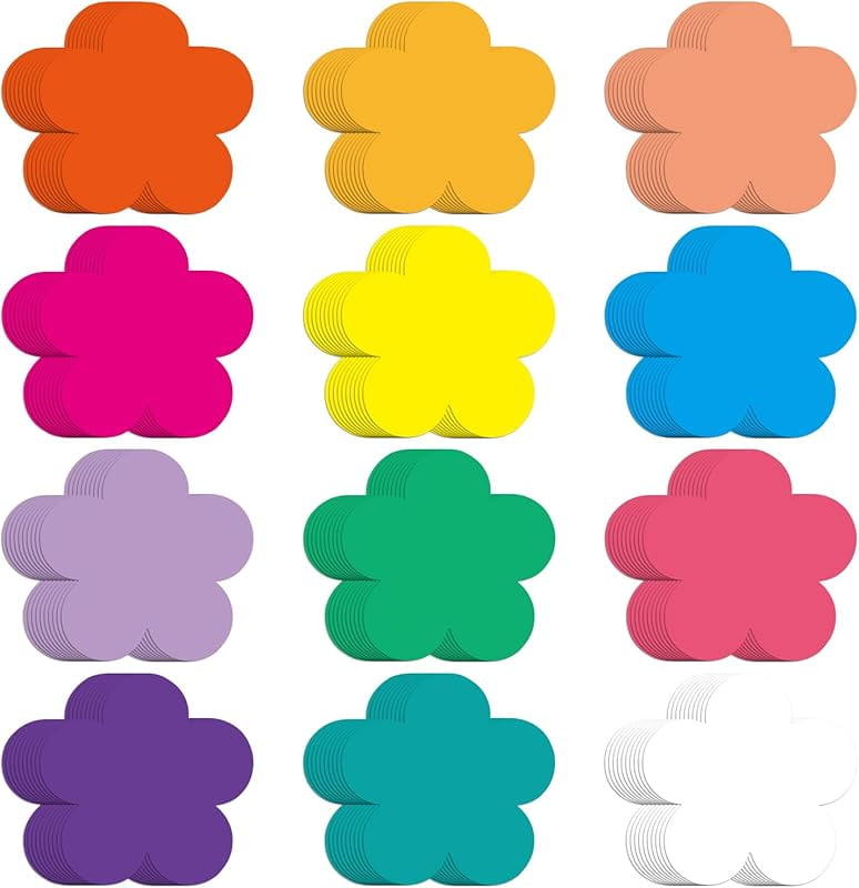 JUNEBRUSHS Flowers Cutout, 120Pcs Spring Summer Paper Cutouts Floral ...