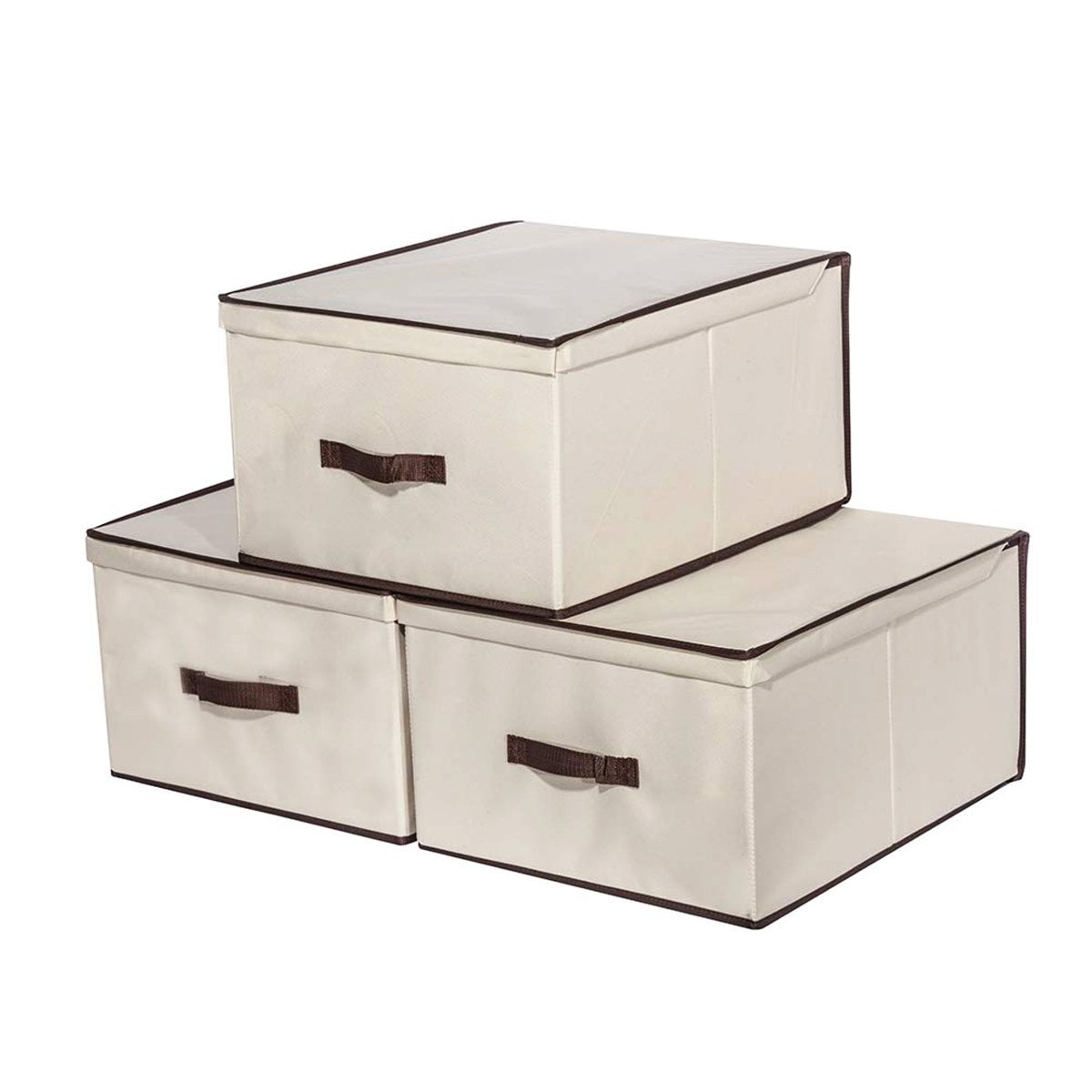 JUNELILY Lidded Storage Boxes with Handle For Closet Wardrobe Drawer ...