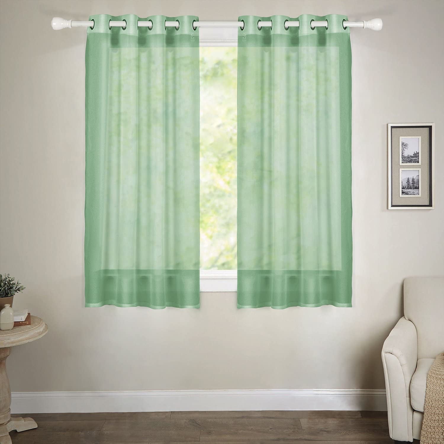 JUNELILY Sheer Window Panels For Home Decor Living Room Bedroom Privacy ...