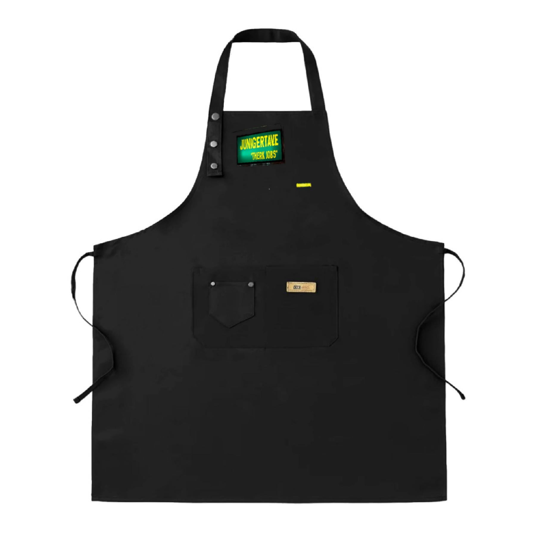 JUNESTYLE Adjustable Bib Apron 2 Pack - Stylish Black with Front & Side ...