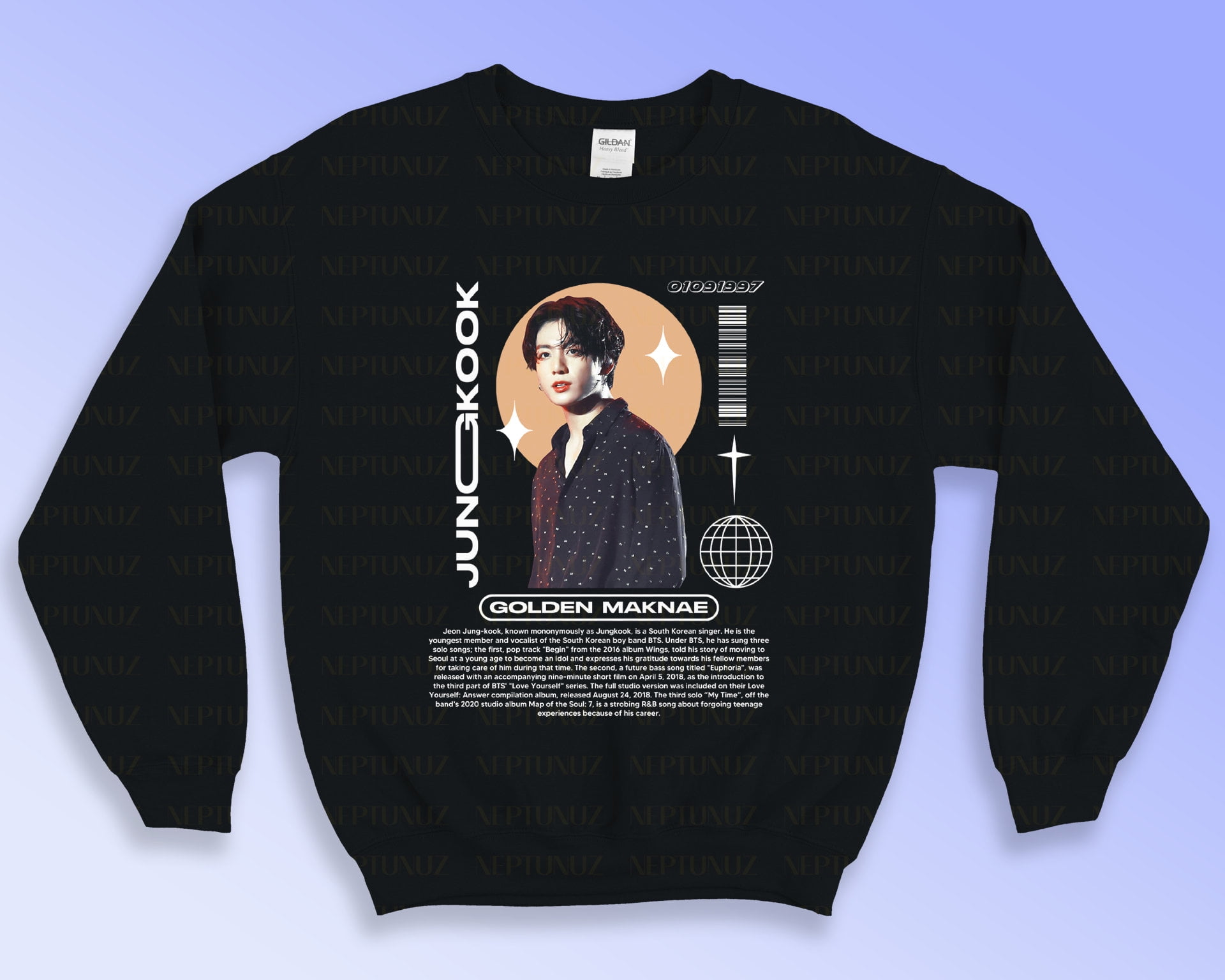 JUNGKOOK Kpop Boyband Music Singer Celebrity 90s Retro Vintage Style ...