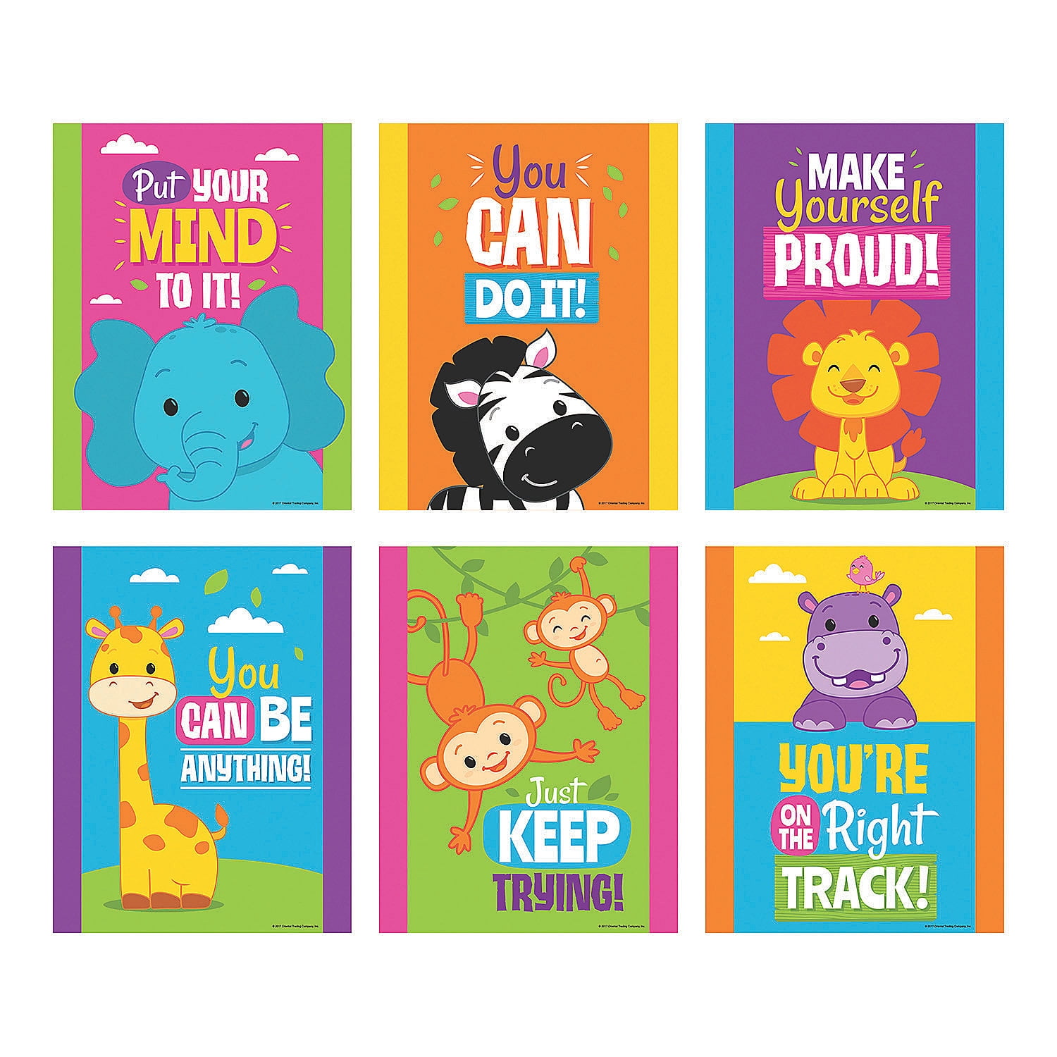 JUNGLE MOTIVATIONAL POSTERS - Educational - 6 Pieces - Walmart.com