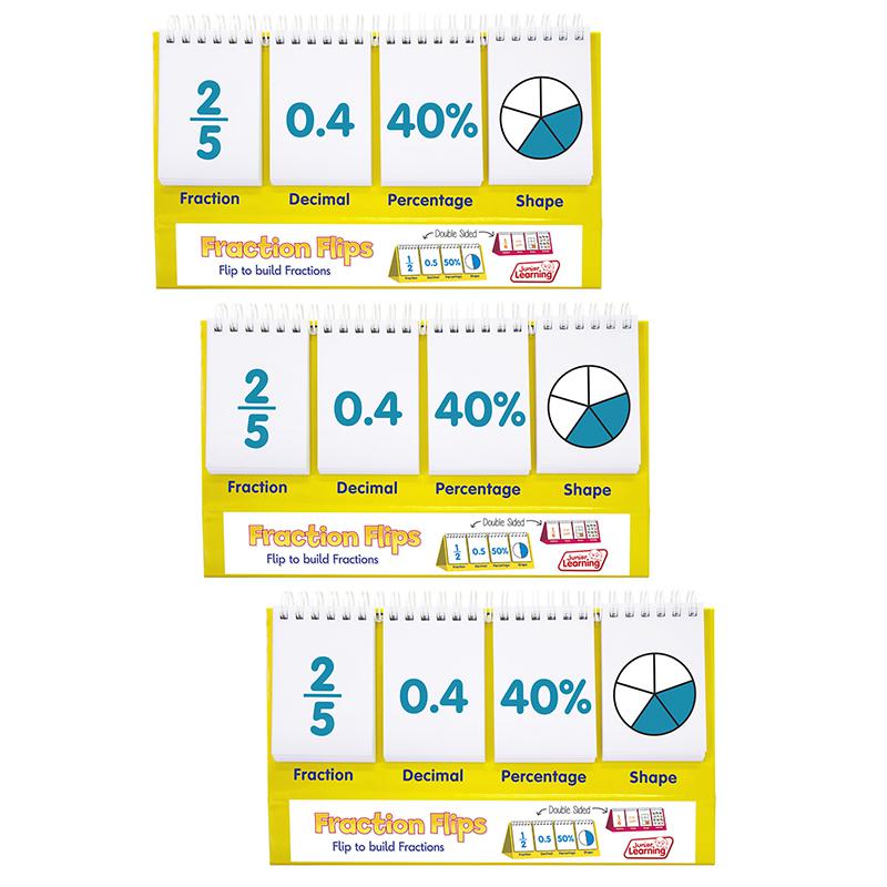 JUNIOR LEARNING Fractions Flips, Pack of 3 - Walmart.com