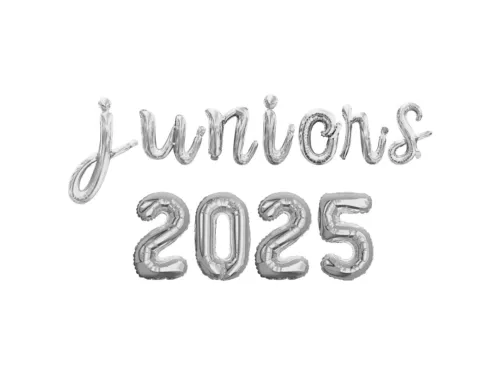 JUNIORS 2025 Cursive Letter Balloon Banner - Junior Year Party ...
