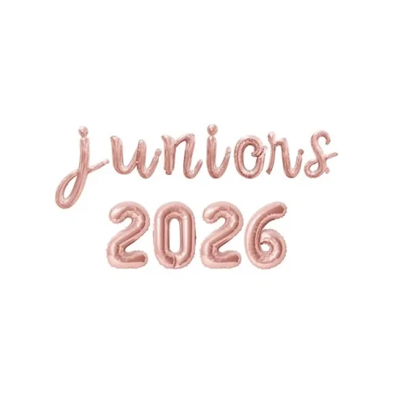 JUNIORS 2026 Cursive Letter Balloon Banner - Junior Year Party ...