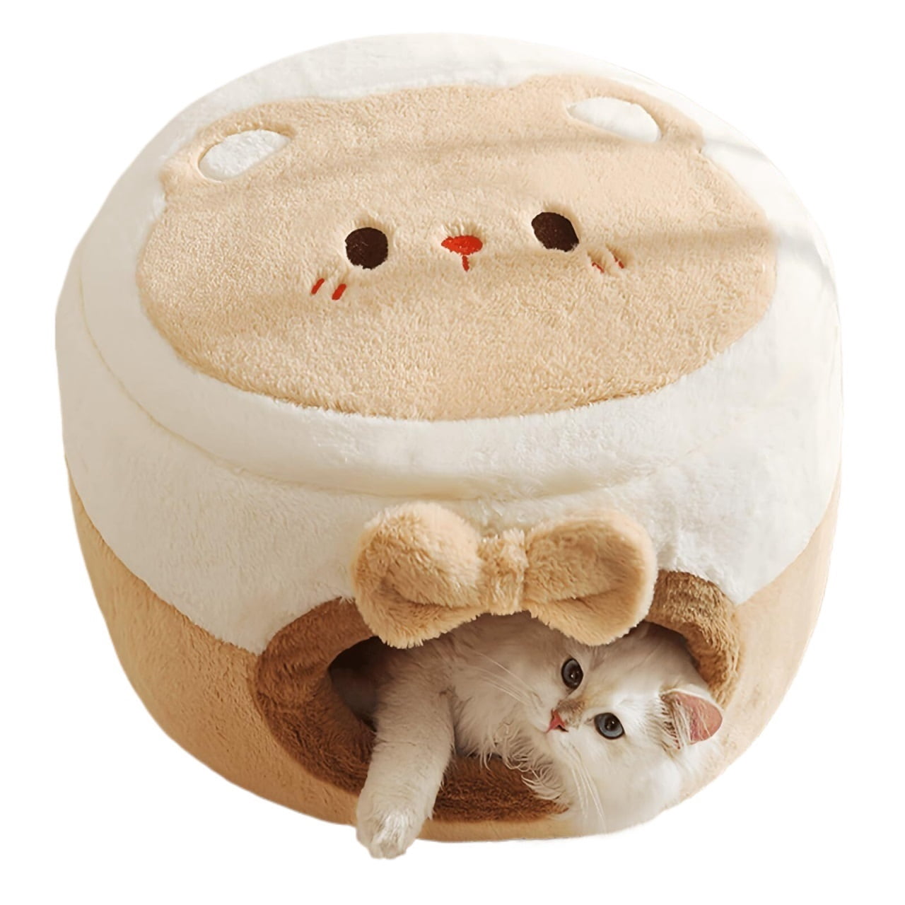 JUNM 2-in-1 Cute Cat Cave Warm Cat Mat for Indoor Cats and Small Dogs ...