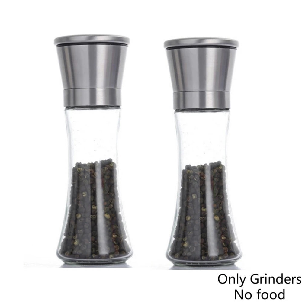 JUNM 2PCS 180/200ML Pepper Grinder with Stainless Steel Mill Manual ...