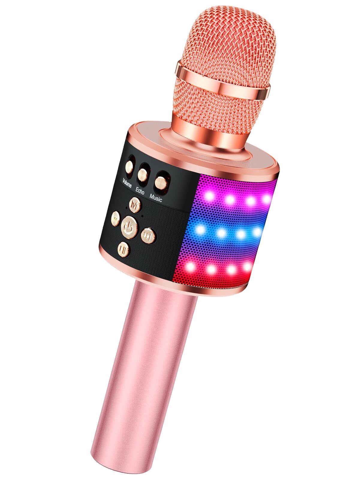JUNM Bluetooth Wireless Karaoke Microphone with LED Lights,4-in-1 ...