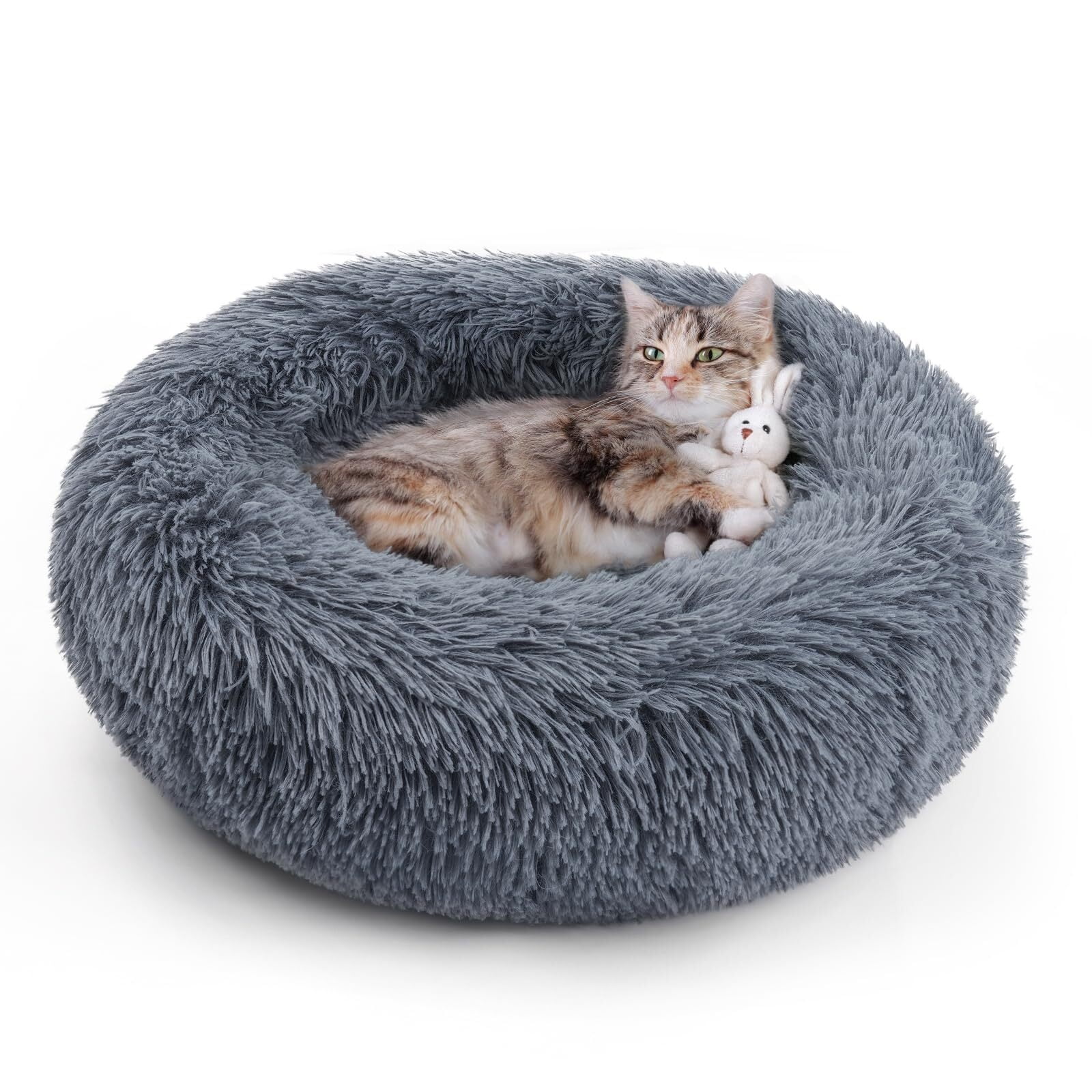 JUNM Cat Beds for Indoor Cats, 20 inches Cat Bed Machine Washable ...