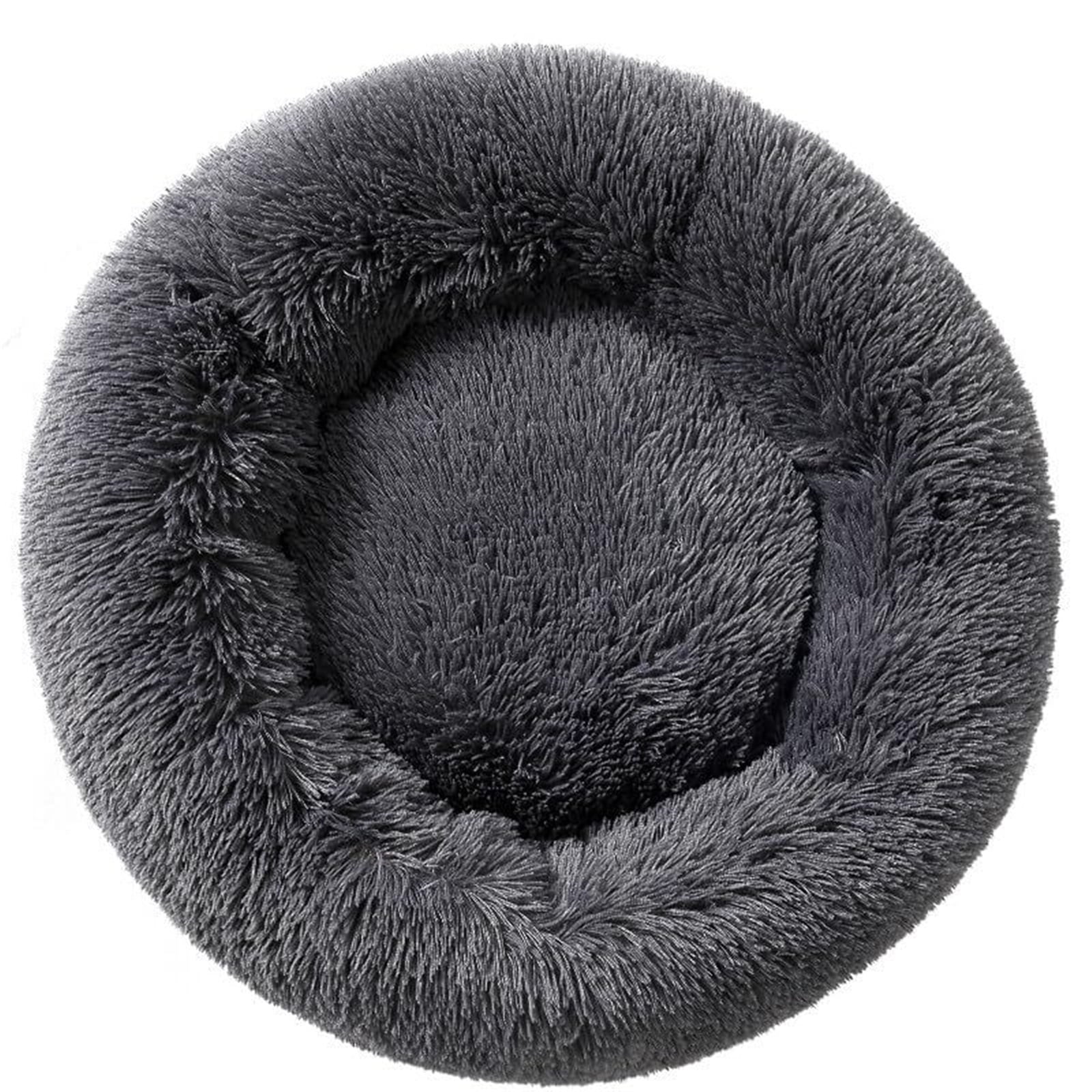 JUNM Donut Dog Bed Cat Bed Fluffy Calming Pet Bed Dog Round Bed Cat ...