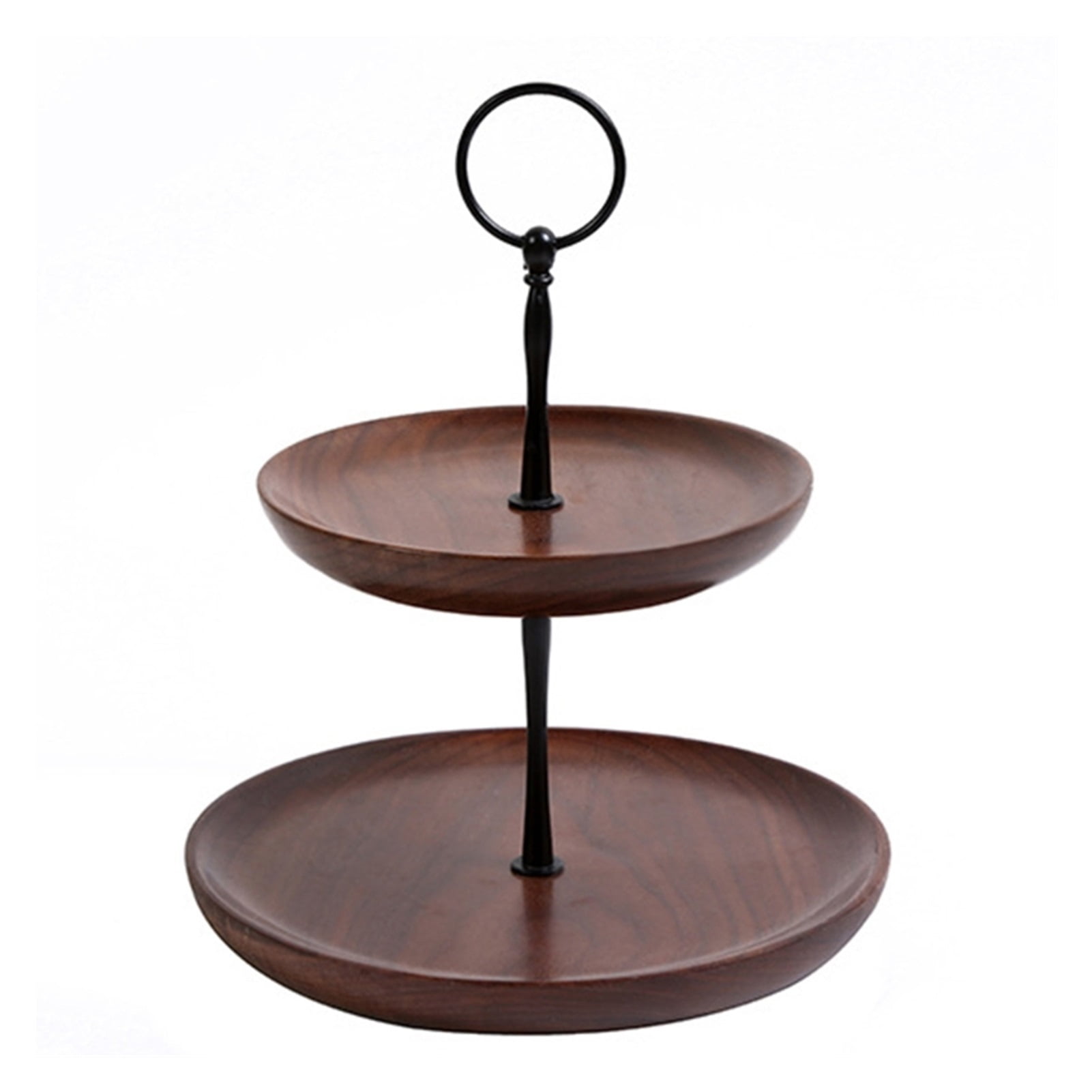 JUNM Round Double Layer Cake Stand Holder Dessert Table Tray Cupcake ...