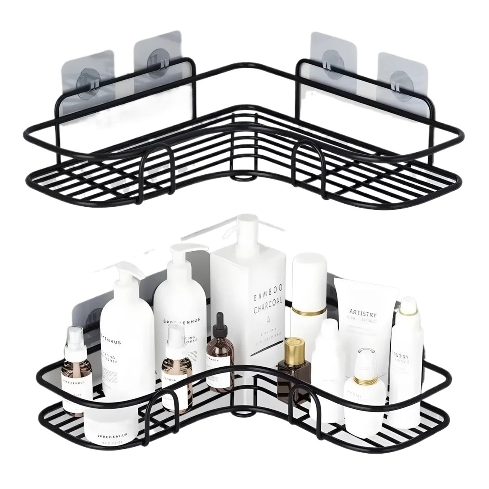 JUNM Toilet Storage Rack Bathroom Shelf for No-Drill Corner Shelf ...