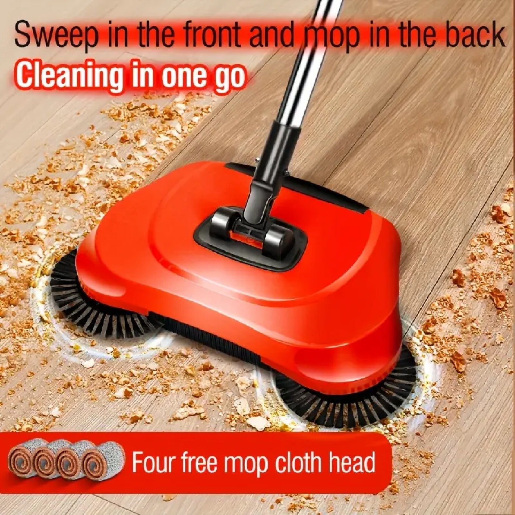 JUNOVE 3-in-1 hand push sweeping robot, floor cleaning sweeping robot ...