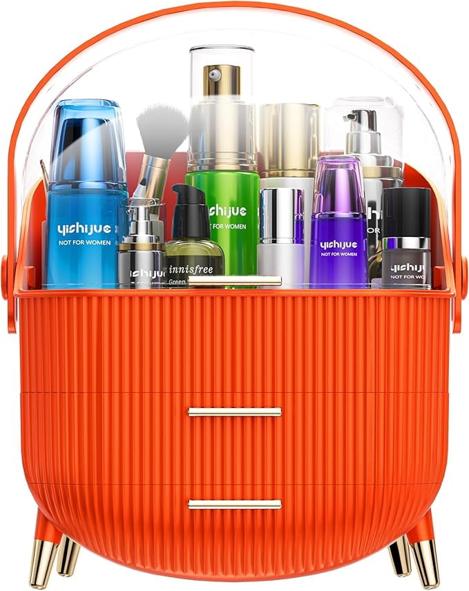 JUNOVE (oval) cosmetics storage box, countertop portable dressing table ...