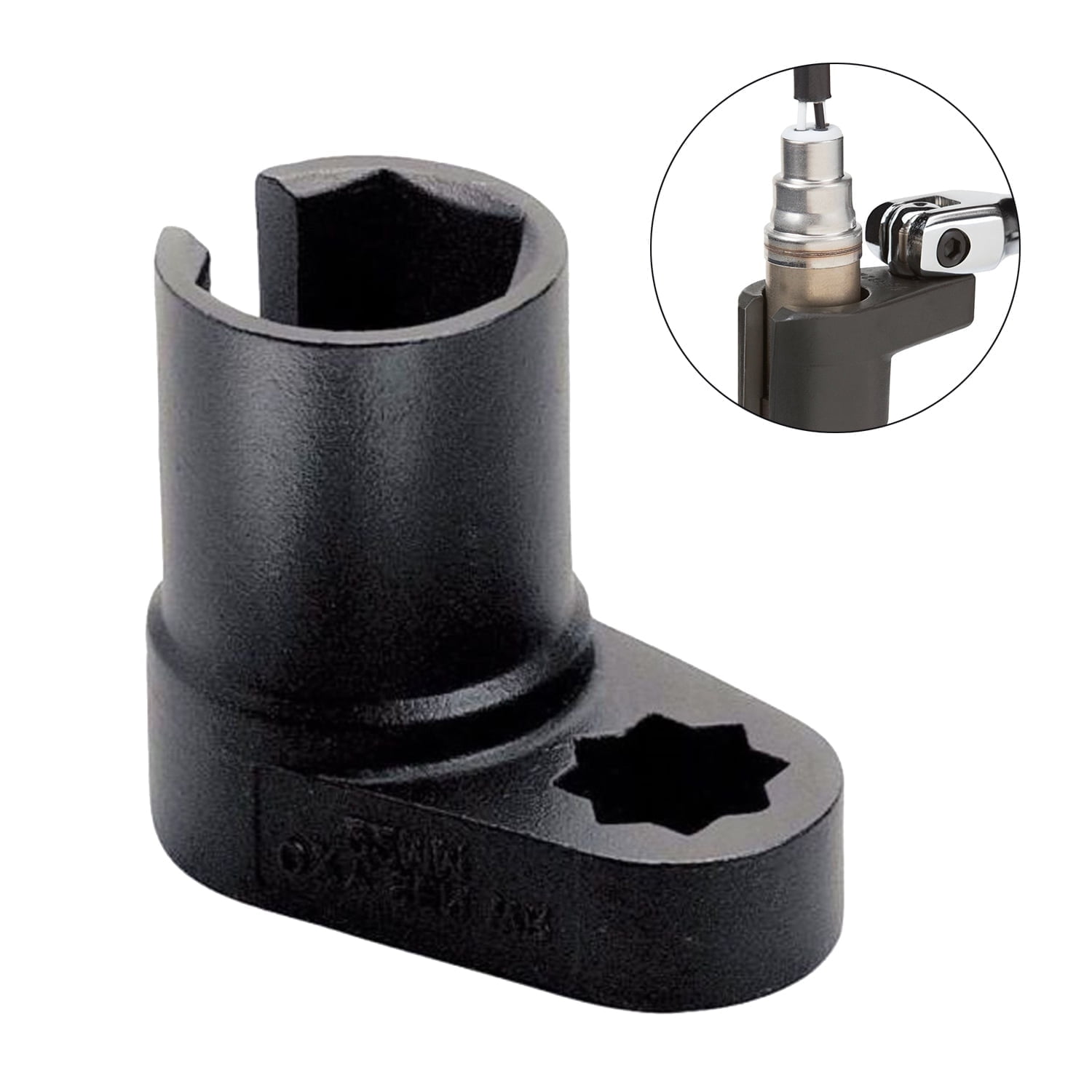 JUNQI Offset O2 Oxygen Sensor Socket Wrench 1/2-Inch Drive, 7/8-Inch ...