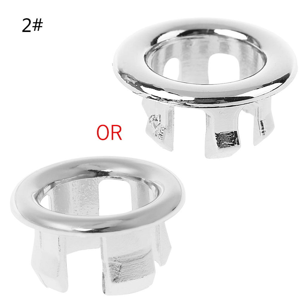 JUNTEX Bathroom Basin Sink Overflow Ring Round Insert Chrome Hole Cover ...