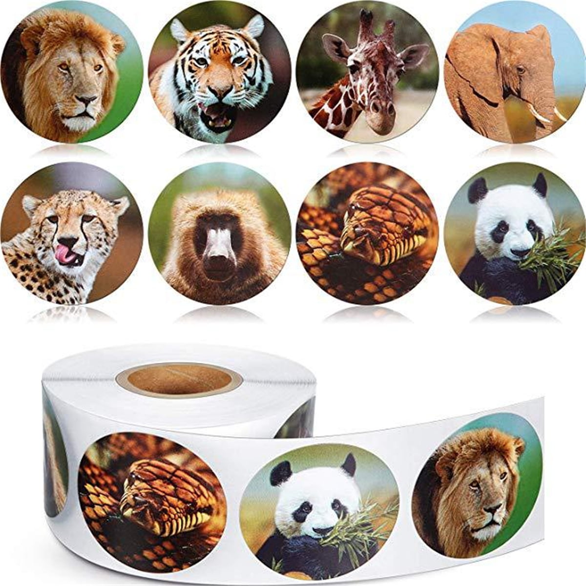 JUNTEX Realistic Zoo Animal Sticker Safari Animal Jungle 500Pcs Per ...