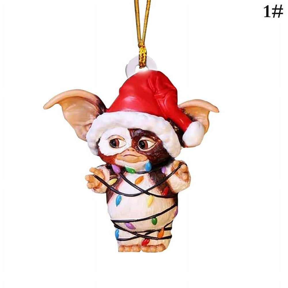 JUNWELL 1 Pcs Gremlins Gizmo Fairy Light Santa Hat Hanging Christmas ...