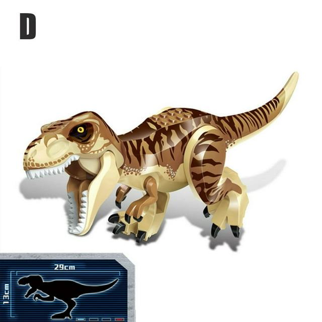 JUNWELL 11-inch Dinos Toy Buildable Dinosaur Building Blocks Figures ...