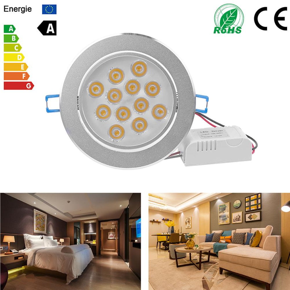 JUNWELL 12*3W LED Ceiling Light Recessed Spotlight Downlight Cool White ...