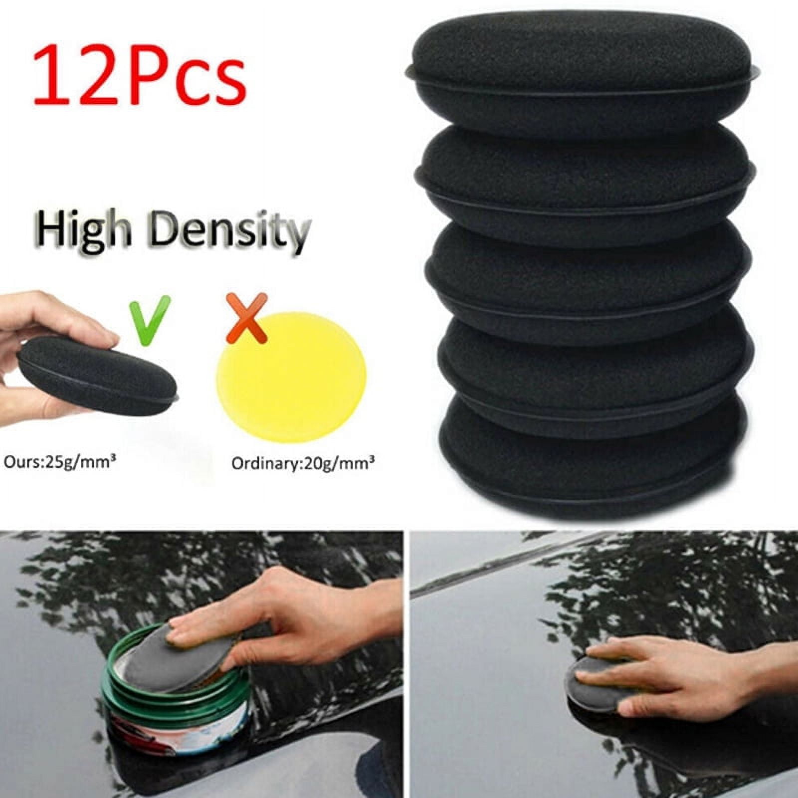 JUNWELL 12pcs High Density Car Waxing Polish Foam Sponge Detailing ...