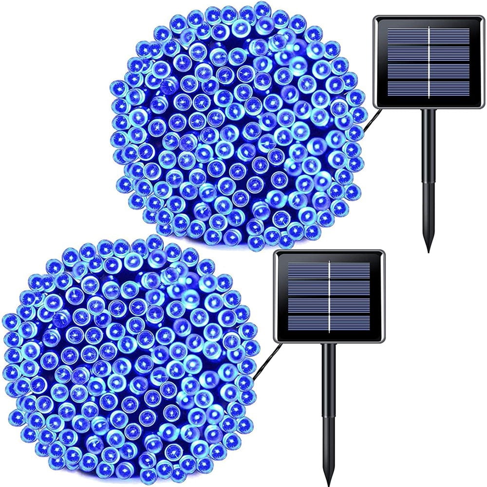 JUNWELL 2 Pack Green Lights Solar Powered 200 LED 75.5ft Each Solar ...