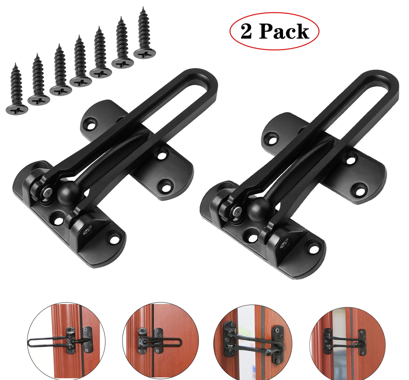 JUNWELL 2 Pack Home Security Door Locks, Thickened Solid Zinc Alloy ...