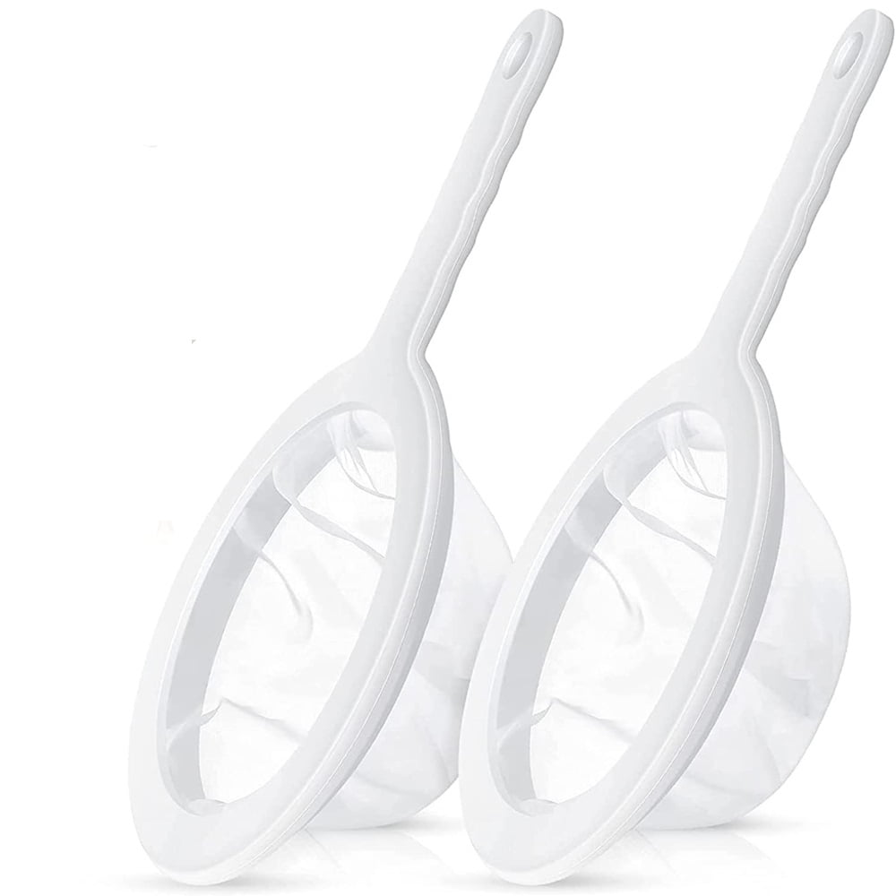 JUNWELL 2PC Fine Mesh Strainer, Nylon Food Yogurt Mesh Sieve Plastic ...