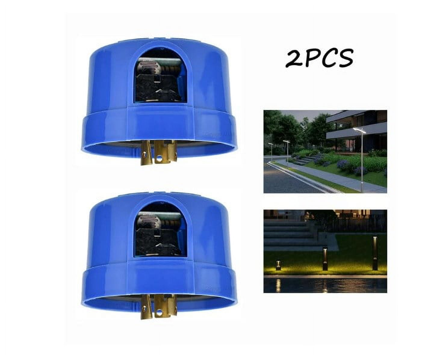 JUNWELL 2Pcs Photocell Sensor Auto On/Off Photocell Switch Blue Light ...