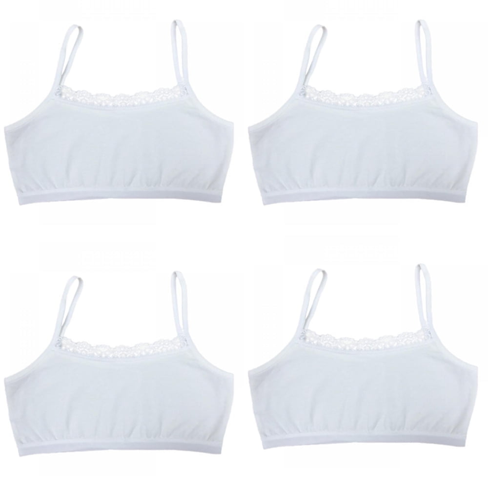 JUNWELL 4pcs/set Lace Cotton Young Girls Training Bra Kids Vest Teens ...