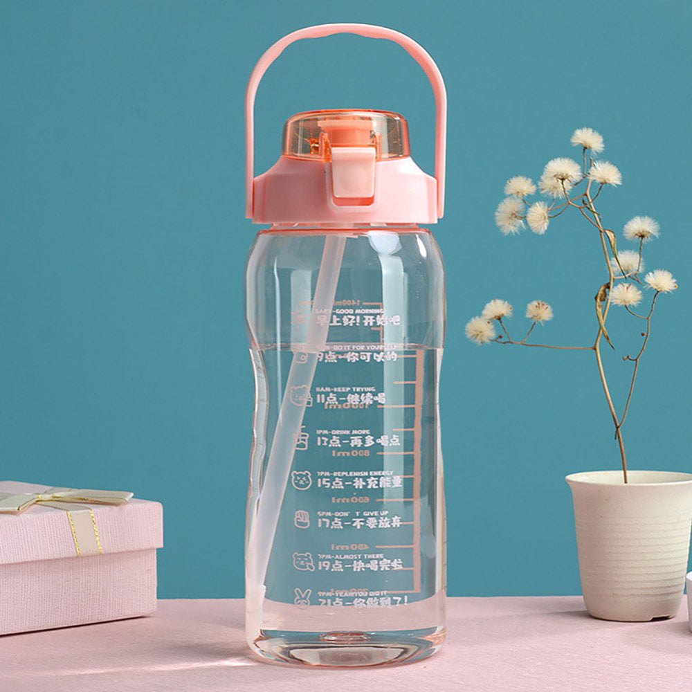 JUNWELL 50 OZ Water Bottle with Motivational Time Marker & Straw ...