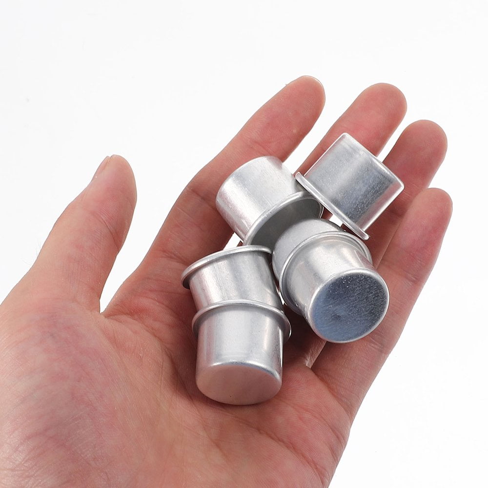 JUNWELL 50Pcs Metal Candle Inserts Candlestick Holder Cup Aluminum ...