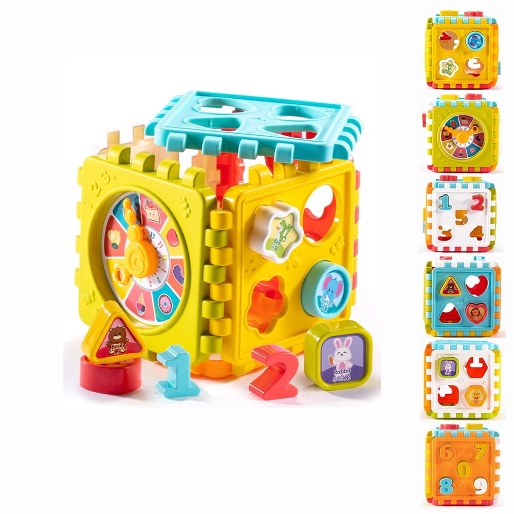 JUNWELL 6-in-1 Activity Cube, Baby Educational Musical Toy, Early ...