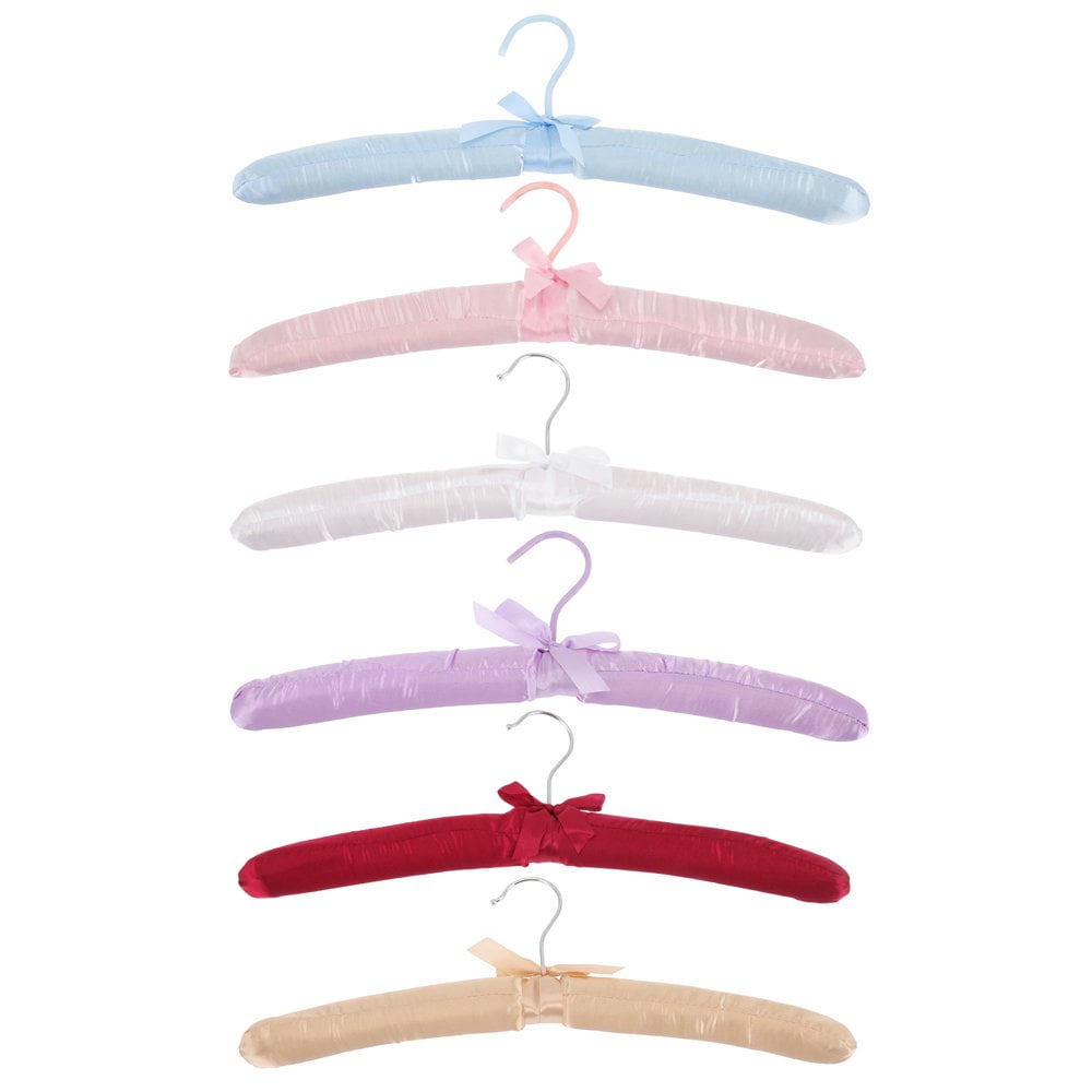 JUNWELL 6Pcs Padded Clothes Hangers Sweater Hangers Women Clothes ...
