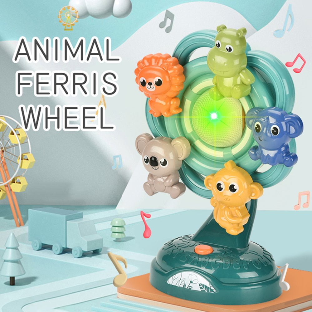 JUNWELL Animal Ferris Wheel Spinning Wheel Toy with Music and Light ...