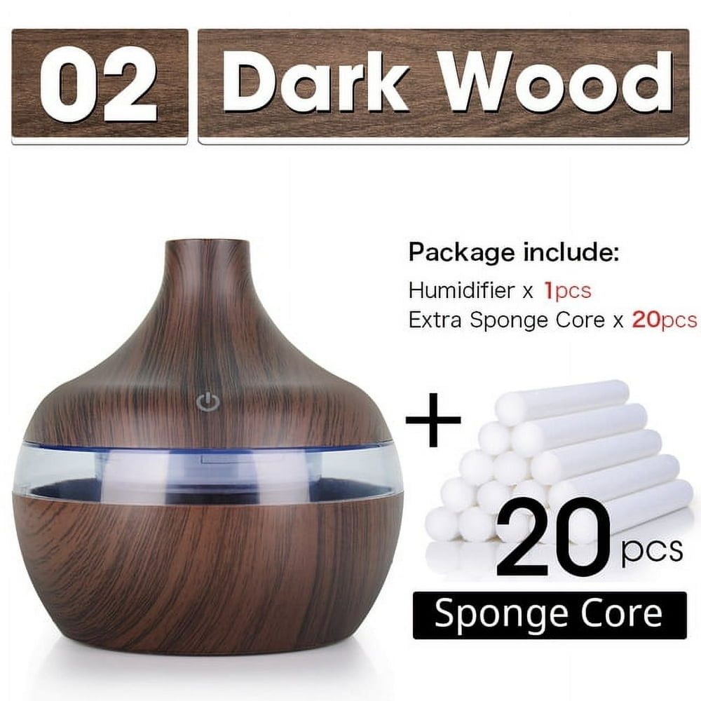 JUNWELL Aromatherapy Essential Oil Diffuser 300ml 6 Hours Wood Air ...