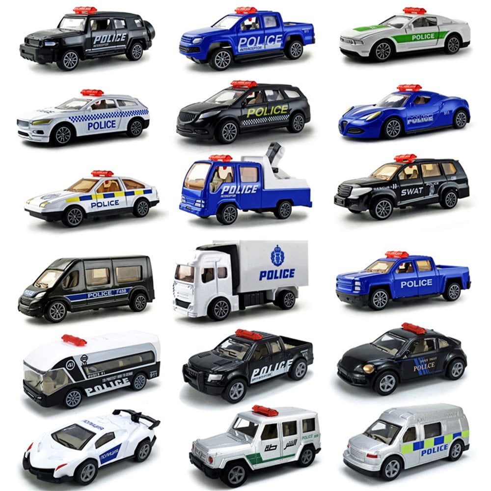 JUNWELL Boc Car Model Realistic Simple Operation Alloy Police Car Model ...