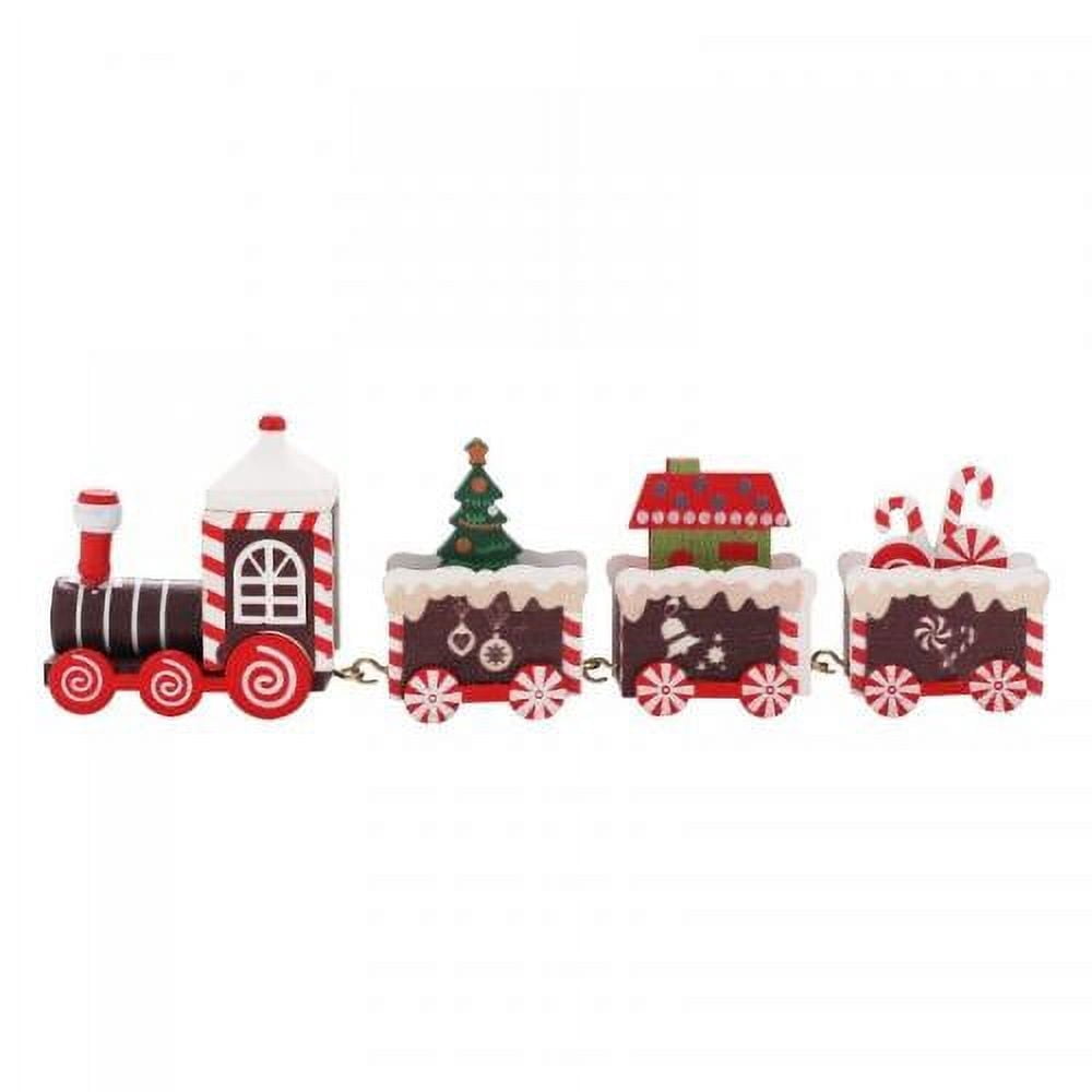 JUNWELL Christmas Train Table Top Decor Christmas Wooden Decoration ...