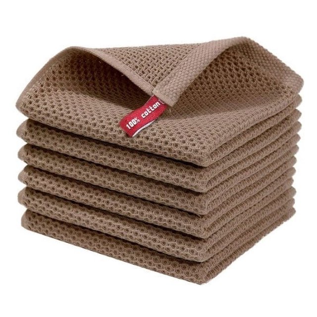 JUNWELL Cotton Dish Cloths Dish Rags Soft and Absorbent Dish Cloths ...