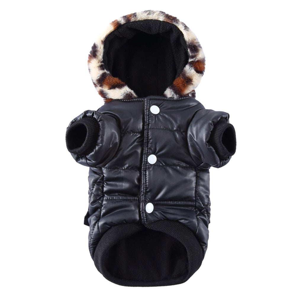 JUNWELL Cute Warm Coat Jacket Faux Pockets Fur Trimmed Dog Hoodies ...