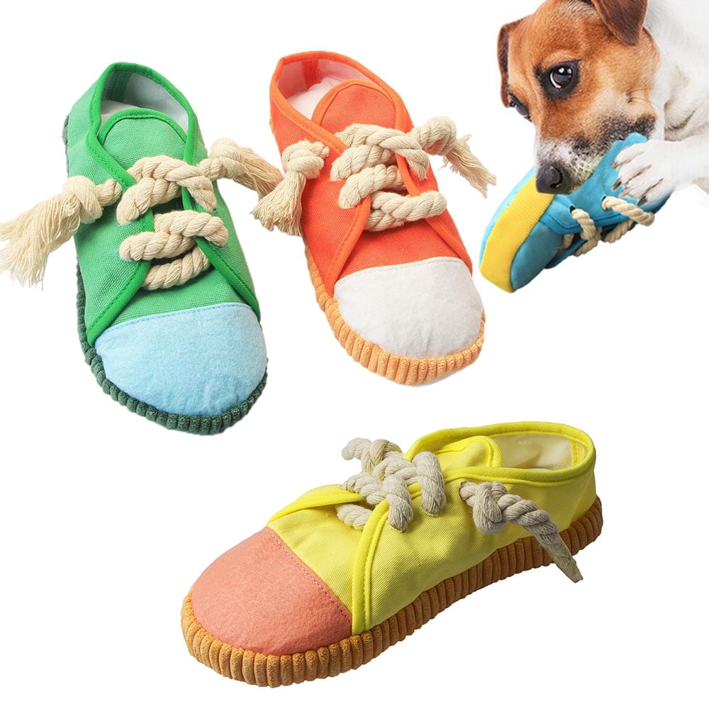 JUNWELL Dog Chew Toys, Dog Squeaky Slipper Toys, Interactive Pet ...