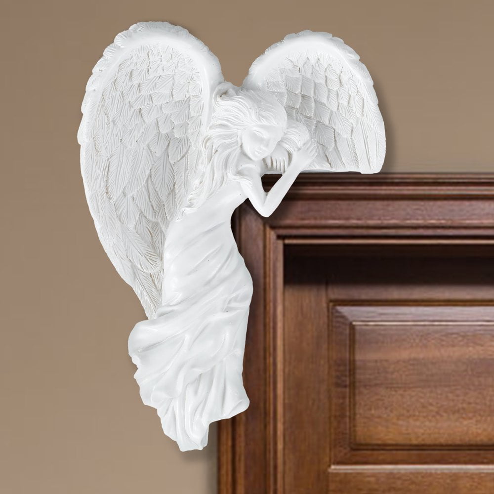 JUNWELL Door Frame Angel Wings Sculpture 3D Creative Statue Door Frame ...