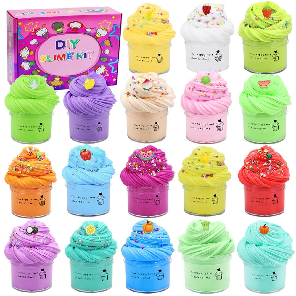 JUNWELL Fruit Butter Slime Kits for Kids with Watermelon Lemon ...