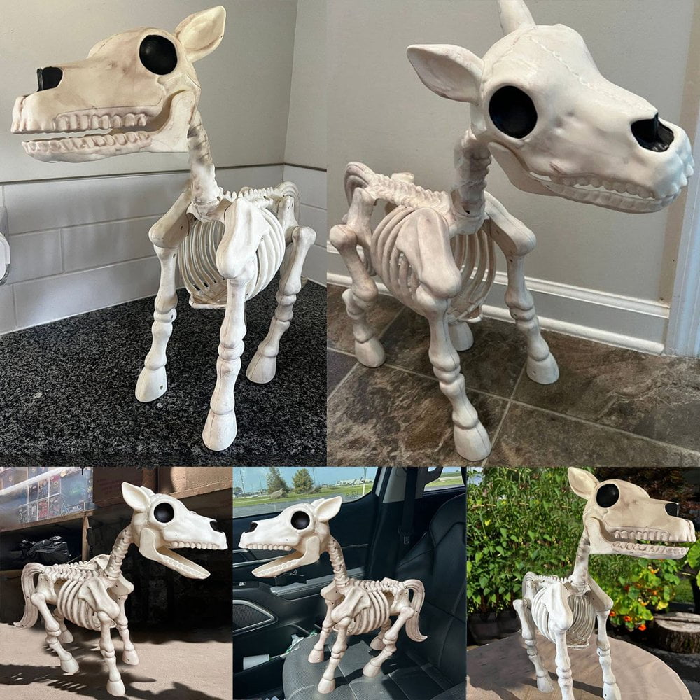 JUNWELL Halloween Skeleton Dog Prop Animal Bones Party Shop Decoration ...